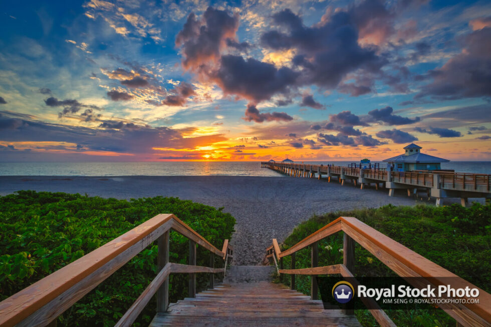 Juno Beach Pier Sunrise June 24 | Royal Stock Photo