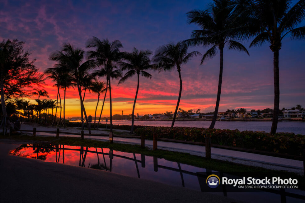 Sunset After a Rain Storm at Jupiter Inlet Park Lighthouse View | Royal ...