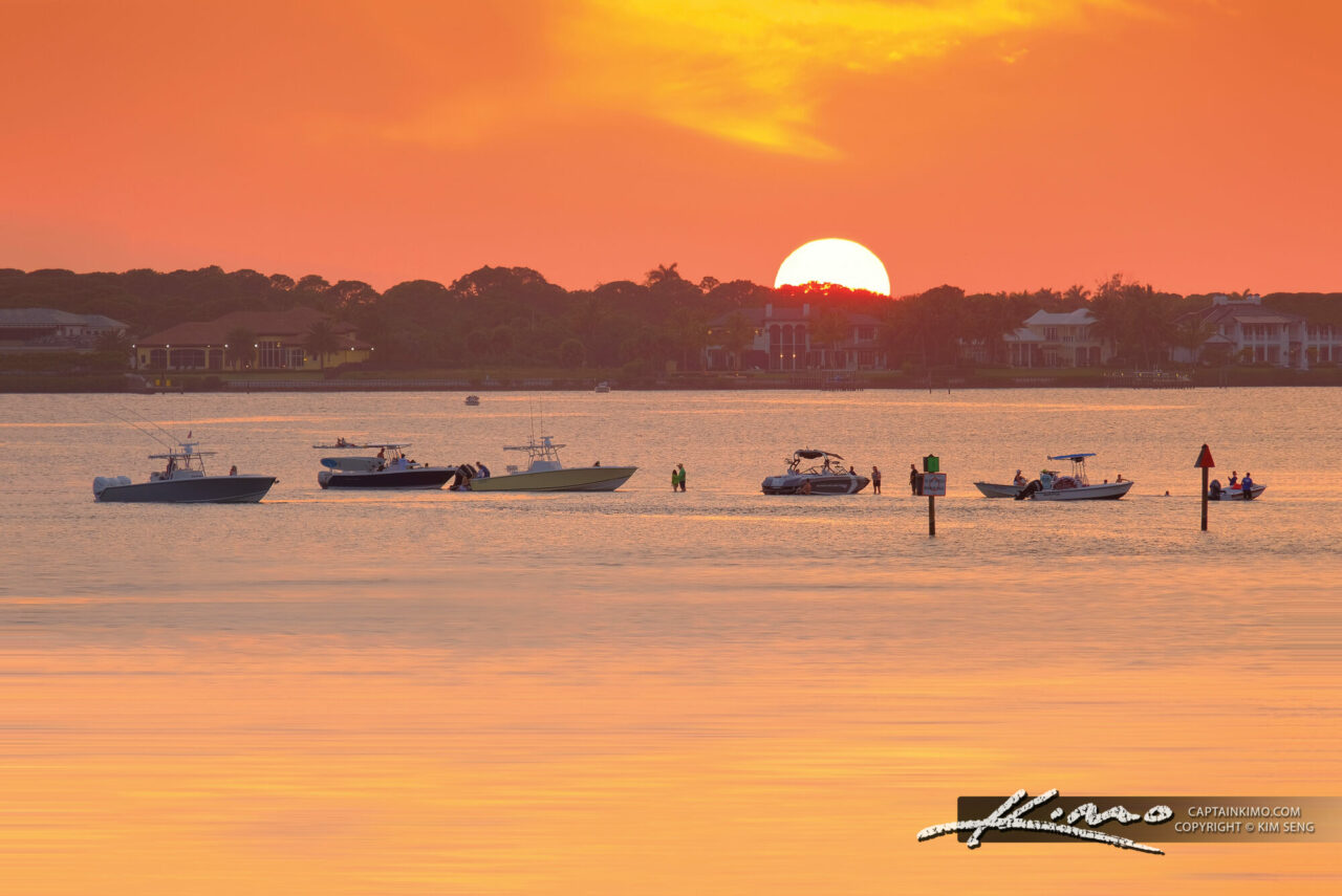 Loxahatchee River Sunset at Sandbar Jupiter Florida | Royal Stock Photo