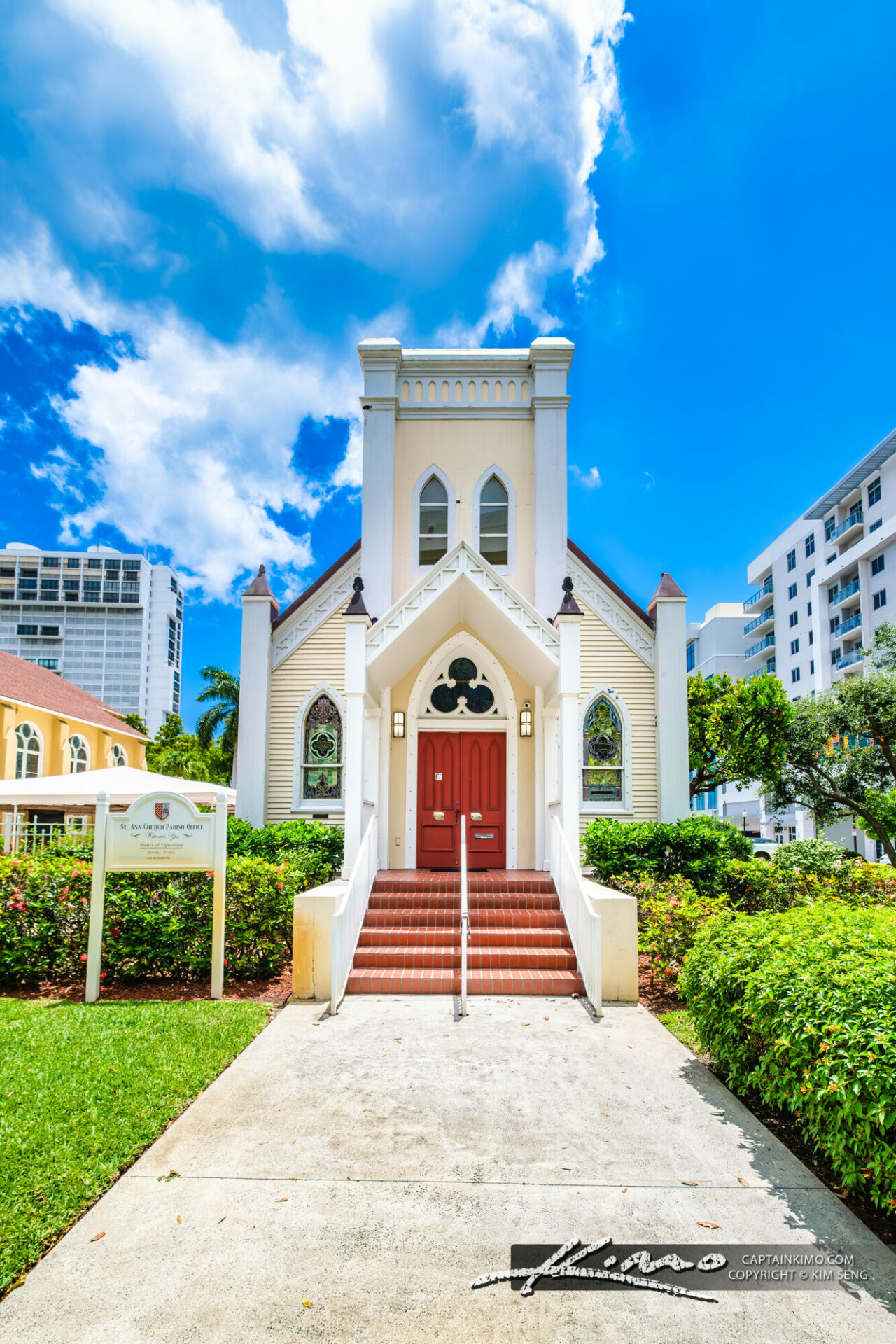 Vertical Front View Saint Ann Catholic Church Oldest in Palm Bea ...