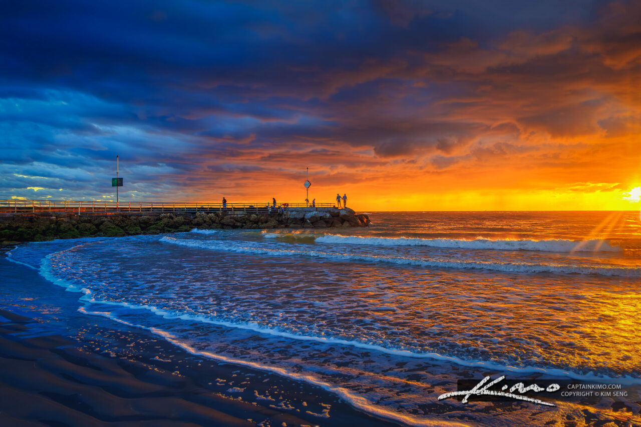 Stormy Sunrise at Jupiter Inlet | Royal Stock Photo