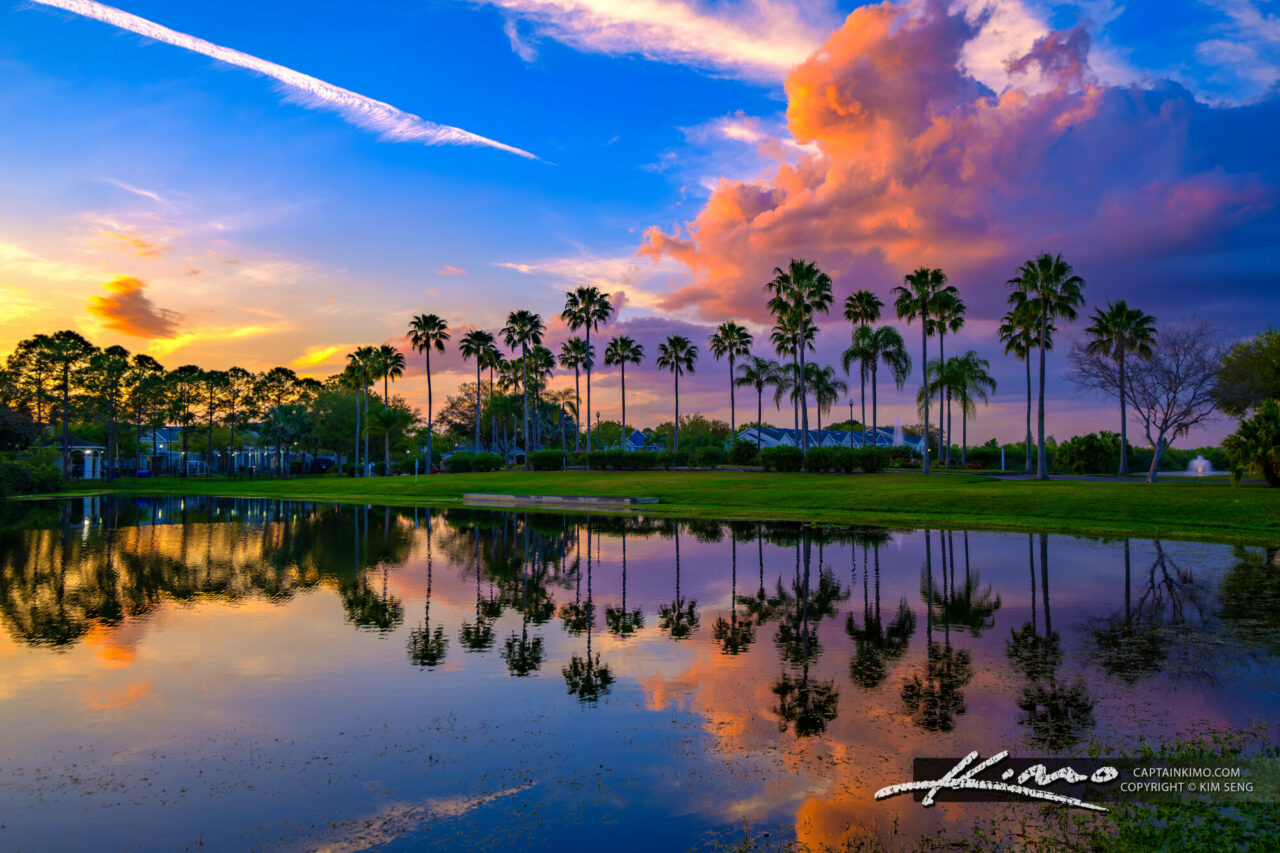 Sunset Blaze in Brandon Florida Neighborhood | Royal Stock Photo