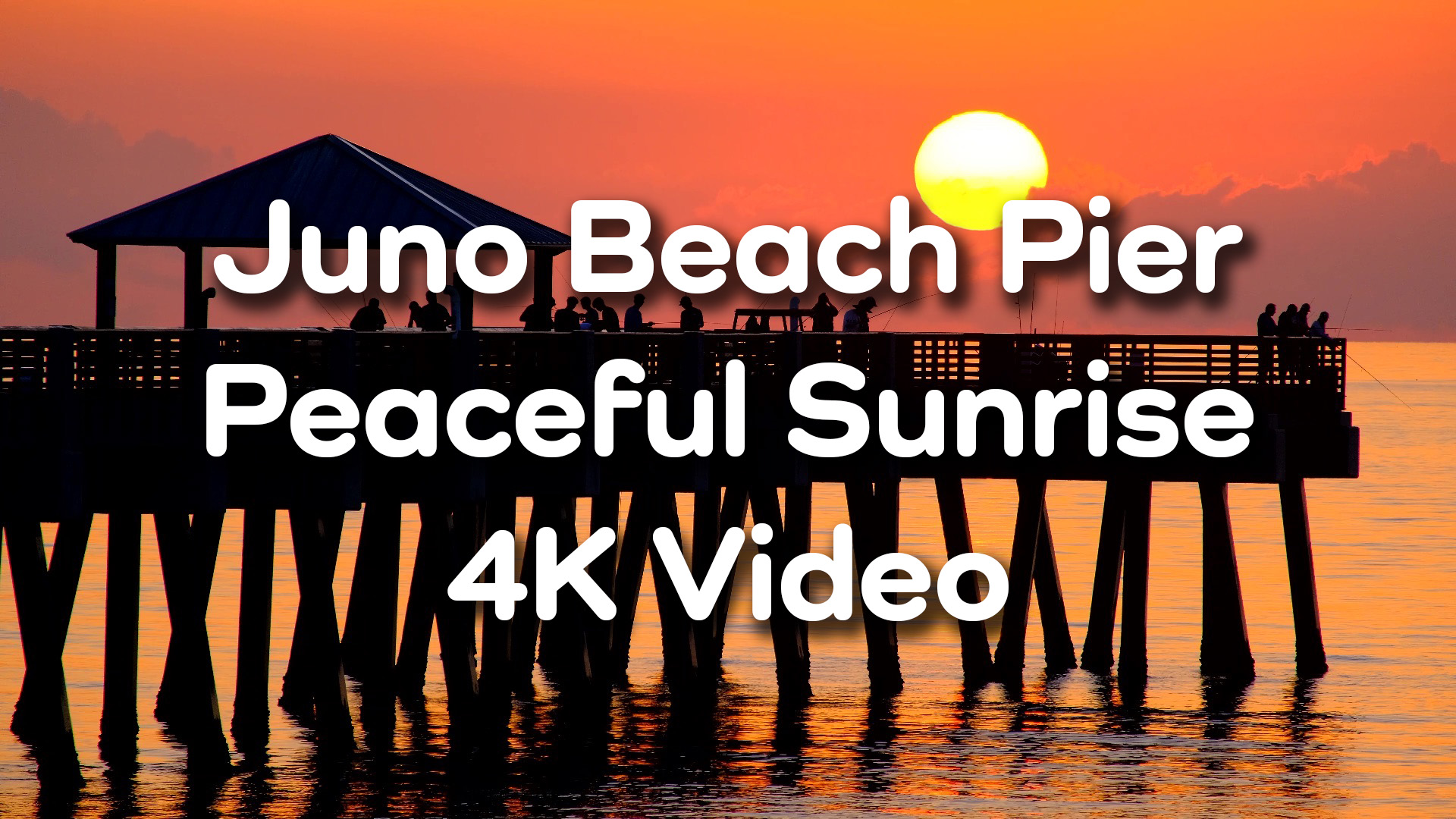Video Juno Beach Pier Sunrise Peaceful Sunrise | Royal Stock Photo